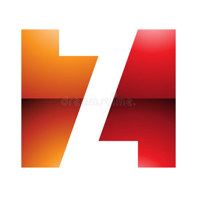 Orange and Red Glossy Rectangle Shaped Letter Z Icon Stock Vector ...