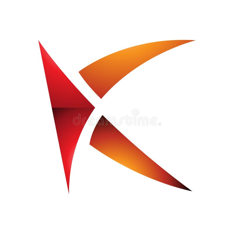 Orange and Red Glossy Spiky Letter K Icon Stock Vector - Illustration ...