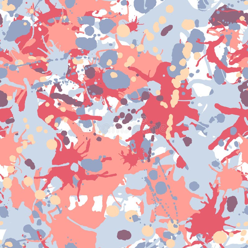 Orange Red Grey Ink Paint Splashes Seamless Pattern Stock Illustration ...