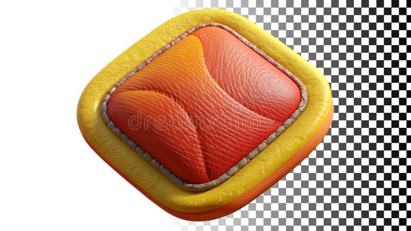 Orange Red Leather Patch, Textured Surface, Material Design Png ...