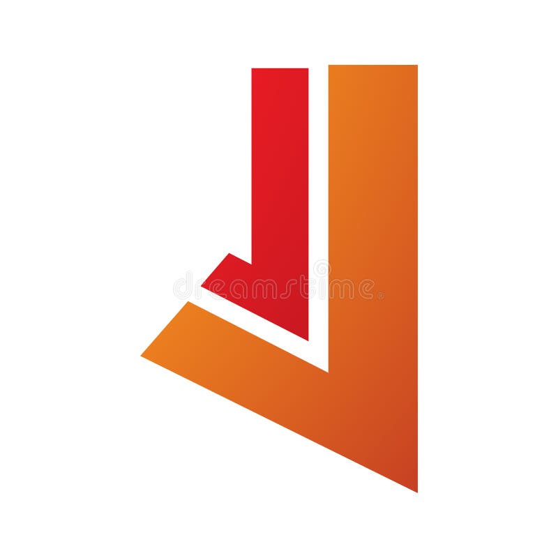 Orange and Red Letter J Icon with Straight Lines Stock Vector ...
