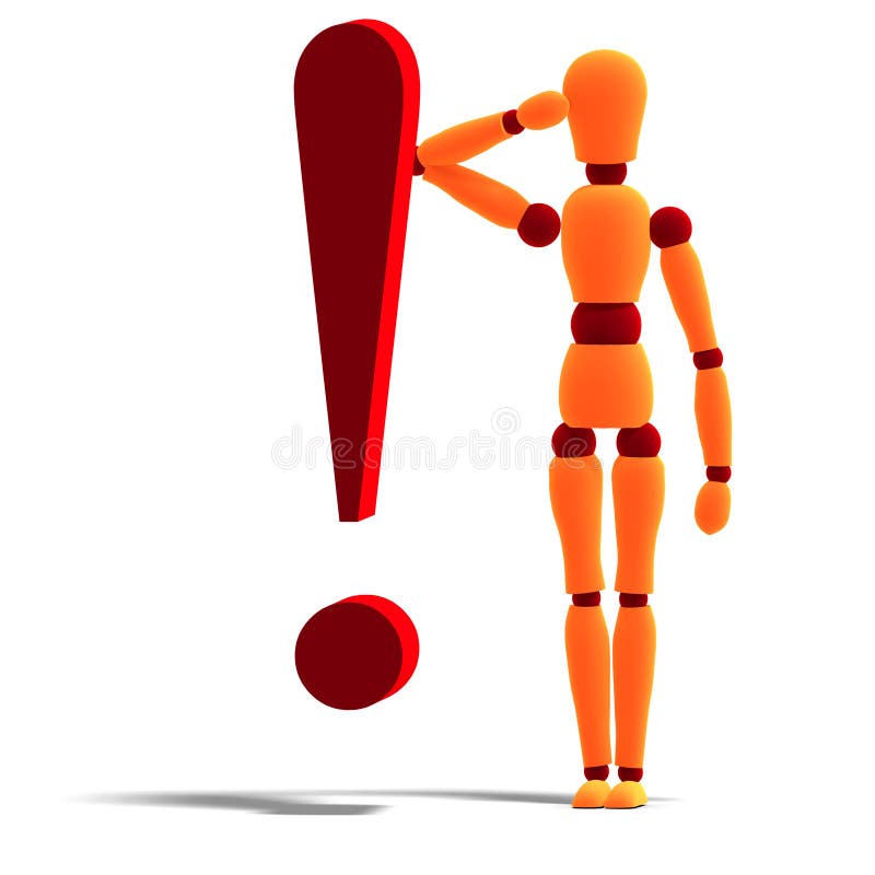 An Orange Red Manikin Standing Behind an Stock Illustration ...