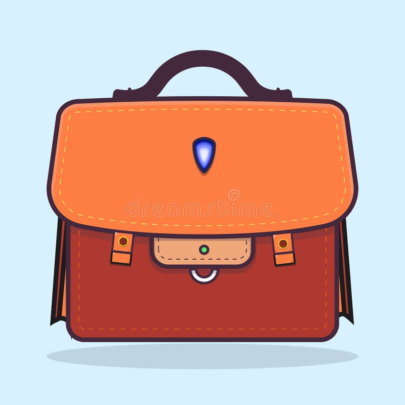 Orange and Red Office Bag Isolated Cyan Background Vector Design Stock ...