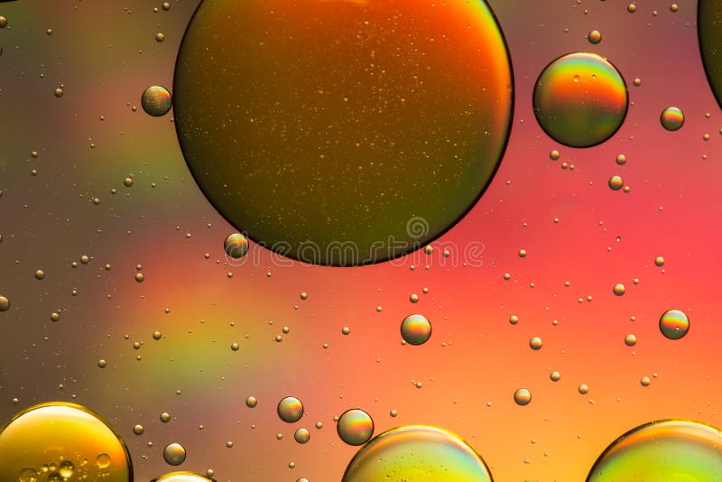 Orange and Red Oil and Water Abstract Background Stock Image - Image of ...