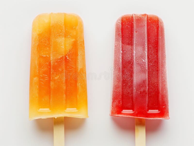 Orange and Red Popsicles on White Background Stock Photo - Image of ...