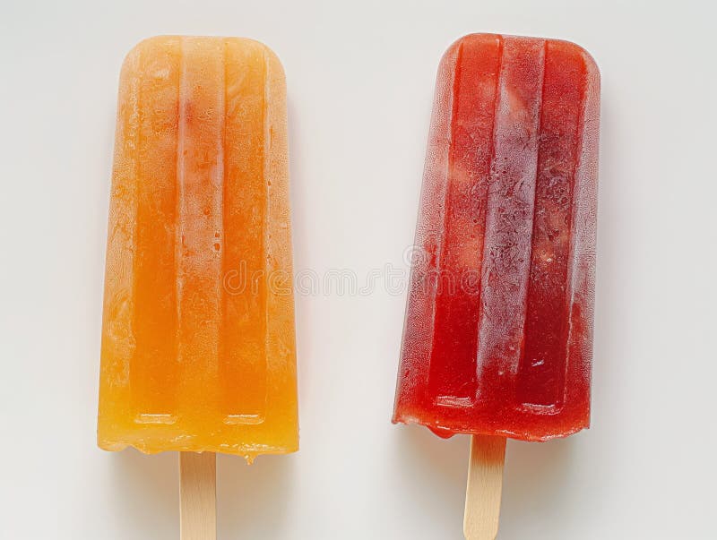 Orange and Red Popsicles on White Background Stock Photo - Image of ...