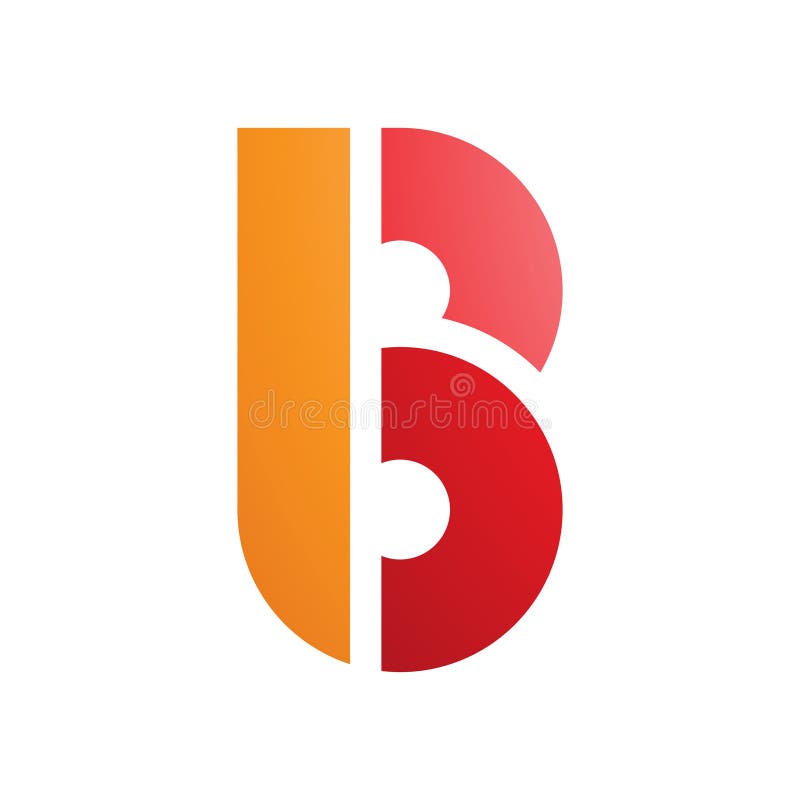 Orange and Red Round Disk Shaped Letter B Icon Stock Vector ...