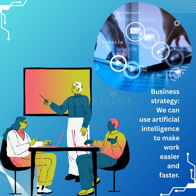 Boost Productivity with Artificial Intelligence in the Workplace Stock Illustration ...