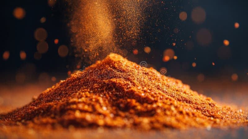 Orange and Red Spice Powder Pile on Dark Background Stock Illustration ...
