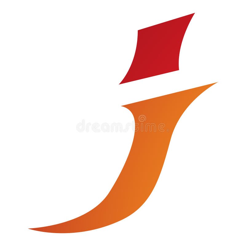 Orange and Red Spiky Italic Letter J Icon Stock Vector - Illustration ...