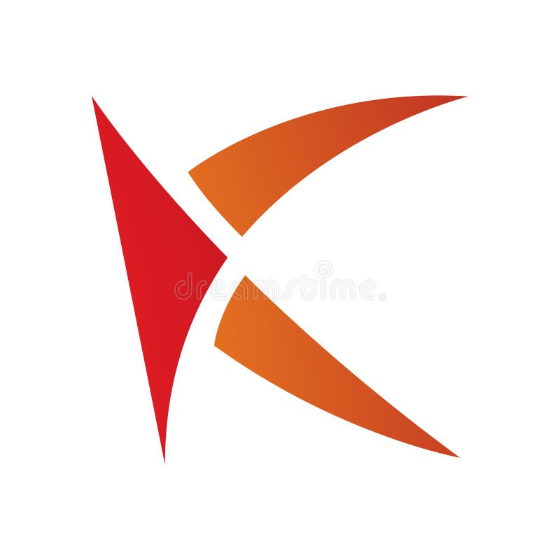 Orange and Red Spiky Glossy Lowercase Letter K Icon Stock Vector ...