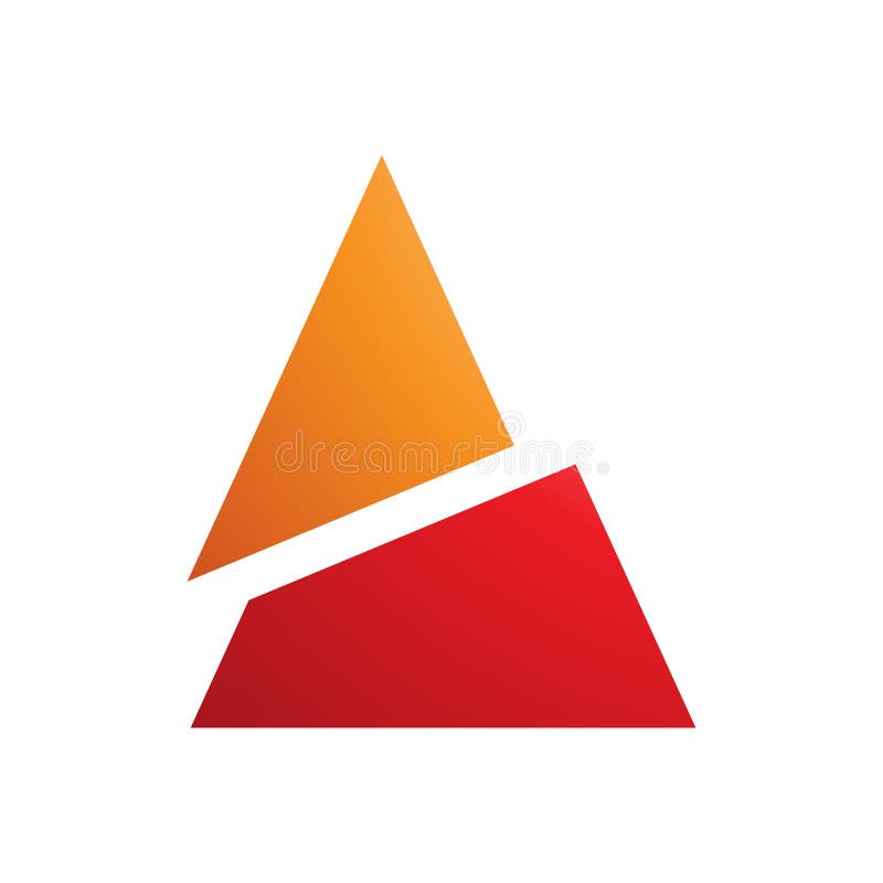 Orange and Red Split Triangle Shaped Letter a Icon Stock Vector ...