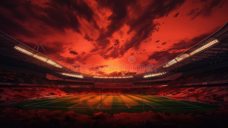 Orange red stadium stock illustration. Illustration of horizon - 328668555