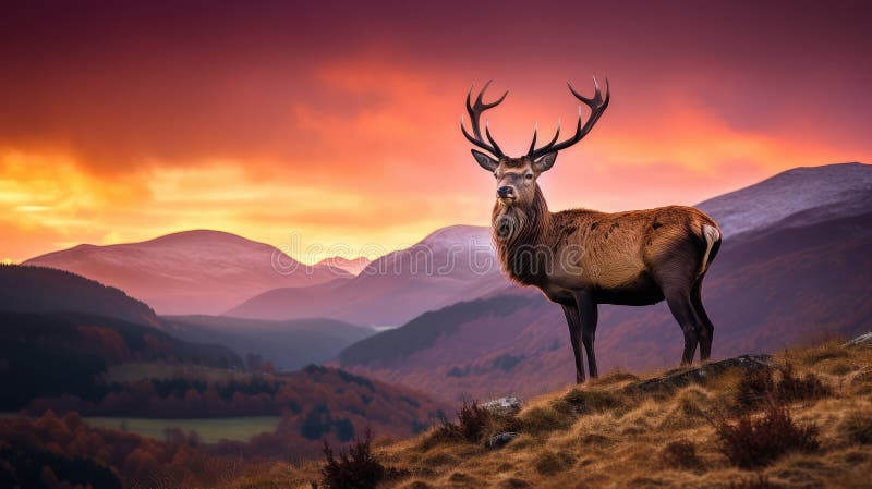 Orange red stag stock illustration. Illustration of showcases - 383443808