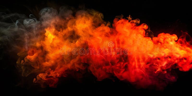 Orange and Red Steam on a Black Background. Copy Space Stock ...