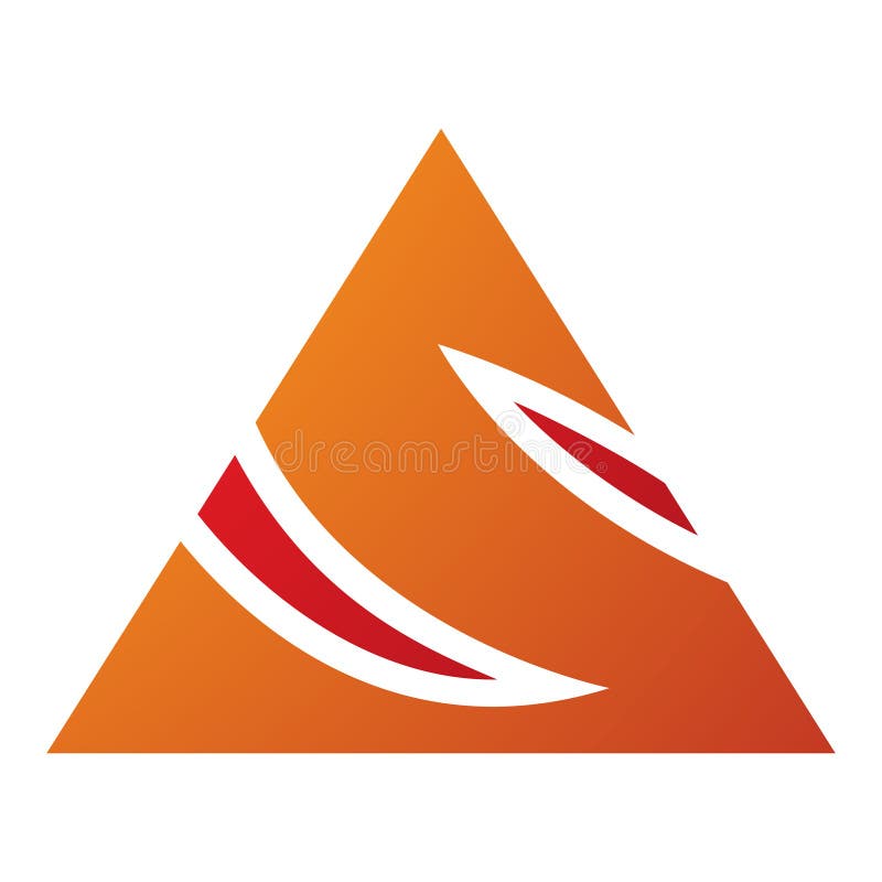 Orange and Red Triangle Shaped Letter S Icon Stock Vector ...