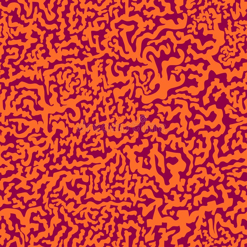 Orange and Red Vermicular Seamless Pattern Stock Illustration ...