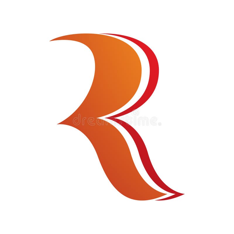 Orange and Red Wavy Shaped Letter R Icon Stock Vector - Illustration of ...