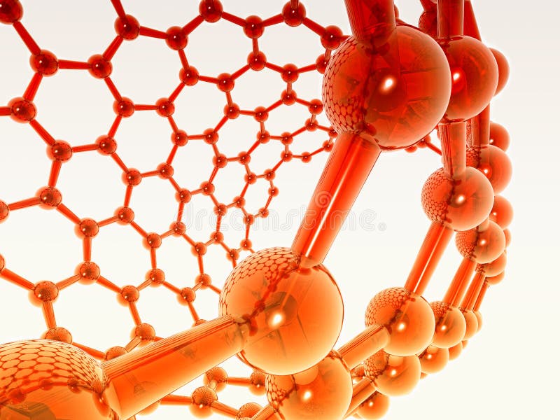 Orange Reflective Nanotube Structure on White Stock Illustration ...