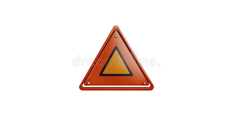 Orange Reflective Warning Triangle Sign Isolated on Transparent ...