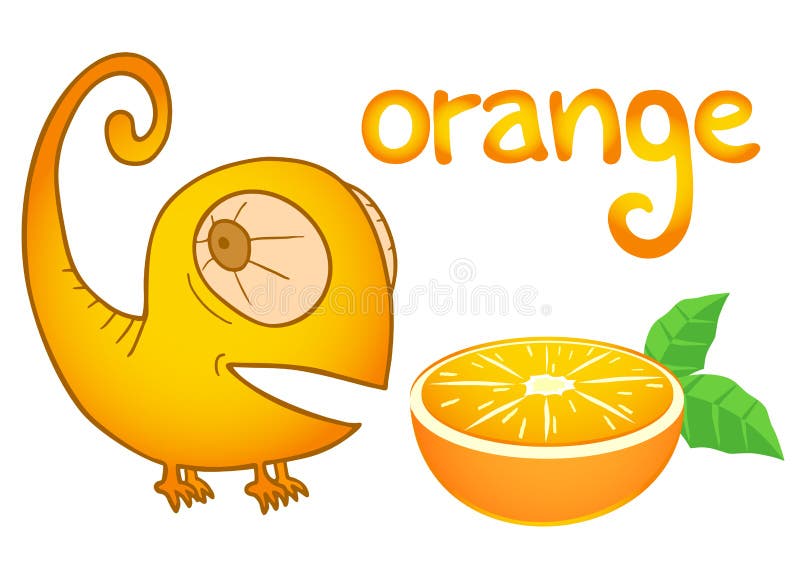 Orange reptile stock vector. Illustration of acidic, puppet - 34376217