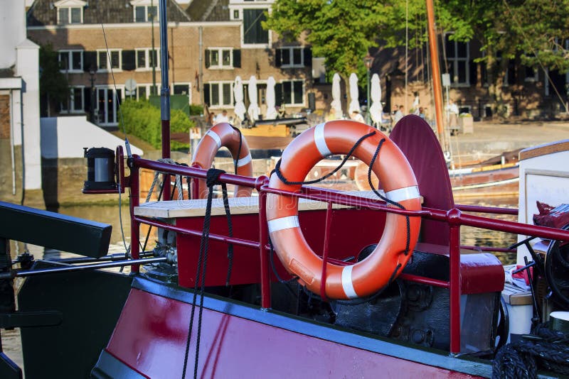 Rescue Ring on an Old Sailing Ship Stock Image - Image of marine, help ...
