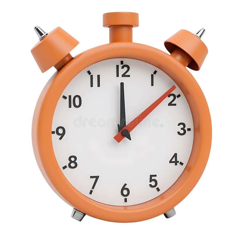 Orange Retro Alarm Clock Showing Time Management Concept Stock ...