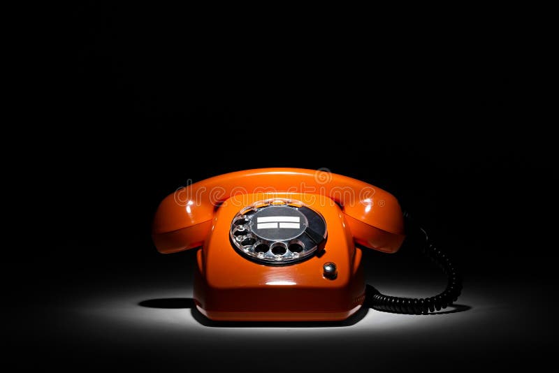 Orange retro phone stock photo. Image of phone, call - 29721738