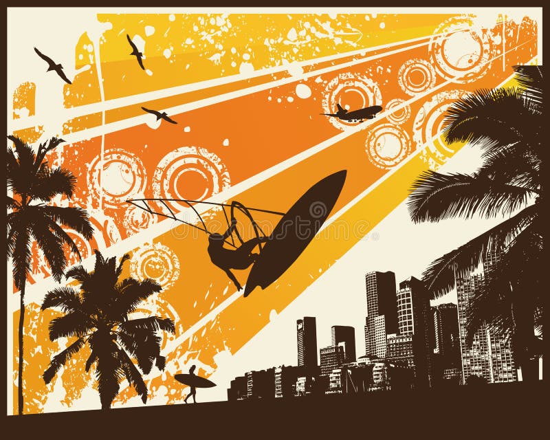 Retro Beach stock vector. Illustration of miami, industry - 5778557