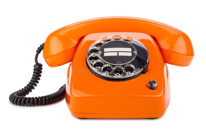 Orange Retro- Telefon stockfoto. Bild von überholt, traditionell - 29721748
