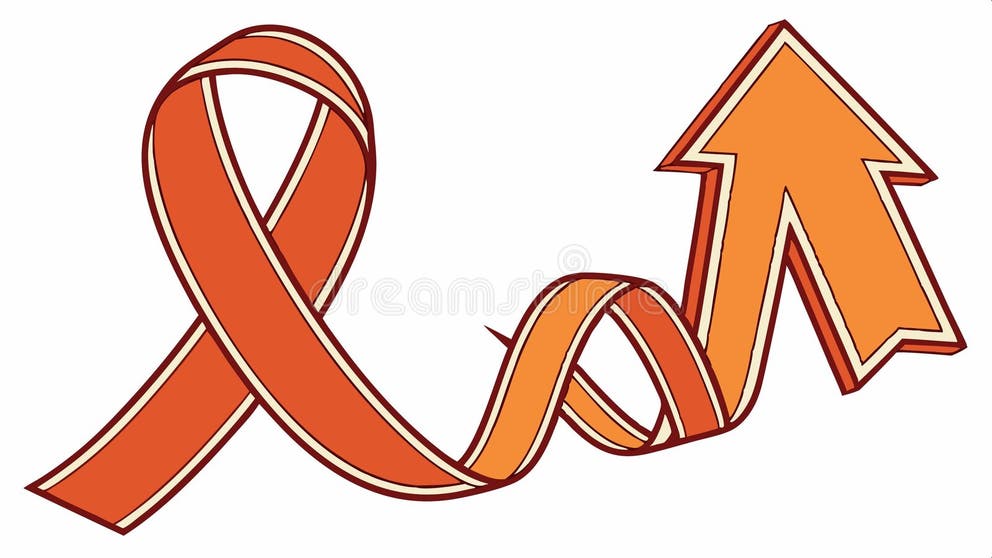 Orange Ribbon and Arrow, Representing Progress and Movement Symbol ...
