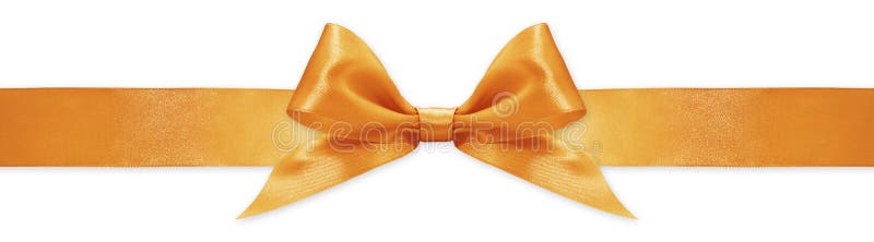 Orange Ribbon Bow Isolated on White Background, for Event or Gift ...