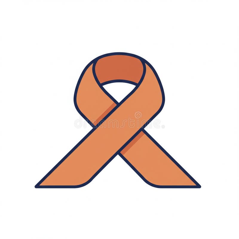 An Orange Ribbon is Depicted, Symbolizing Awareness or Support. it is ...