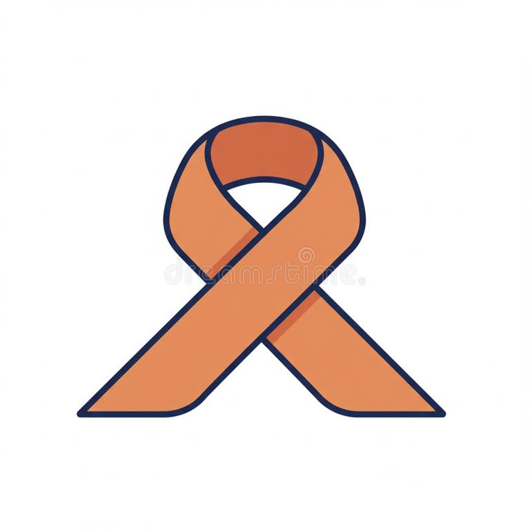 An Orange Ribbon is Depicted, Symbolizing Awareness or Support. it is ...