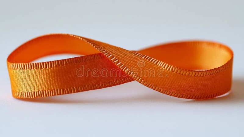 Orange Ribbon Forms Infinity Symbol on White Background Stock ...