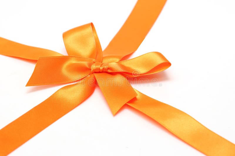 Orange Ribbon Isolated on a White Background Stock Image - Image of ...