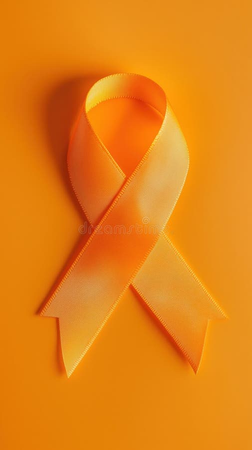 Orange Ribbon Symbolizing Awareness and Support for Various Causes ...