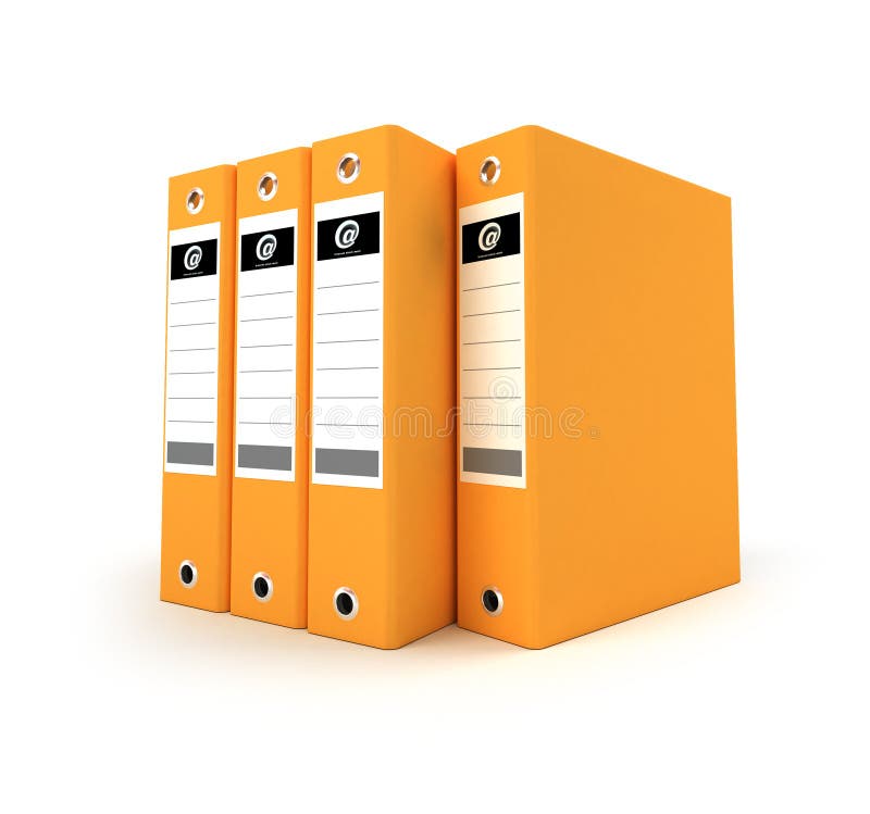 Orange ring binders stock illustration. Illustration of paper - 8428766
