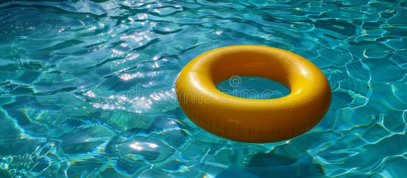 Orange Ring Floating in Pool of Water Stock Image - Image of buoyant ...