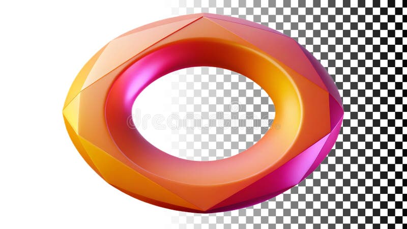 Orange Ring Shape, Abstract Element, Geometric Form, Modern Design Png ...