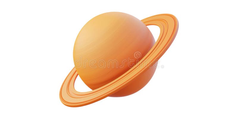 Orange Ringed Planet with Rings Isolated on Transparent Background ...