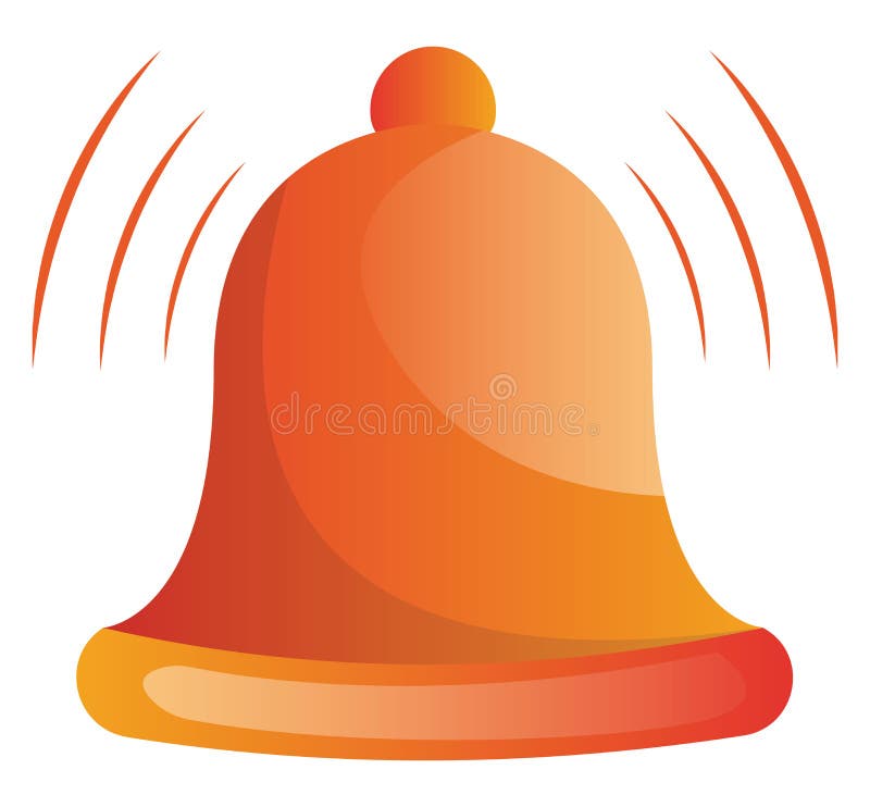 Orange Ringing Bell Vector Illustration Stock Vector - Illustration of ...