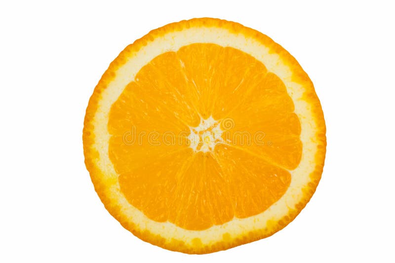 Orange Ripe Slice Isolated on White. Top View Stock Image - Image of ...