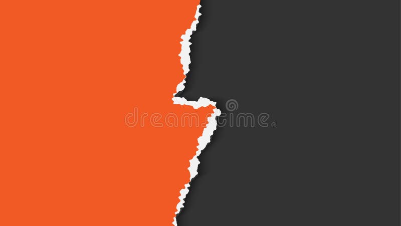Orange Ripped Torn Paper in Black Background Design Template Stock ...