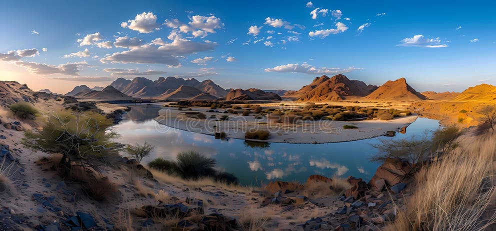 Scenic View of the Orange River Flowing through Namibia S Mountains ...