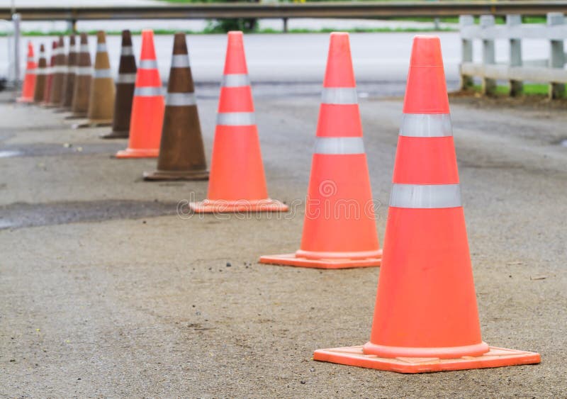 Orange road cone. stock image. Image of accessory, safe - 44305025
