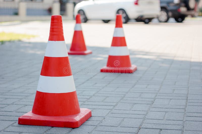Orange road cone stock image. Image of road, orange, pylon - 99368675