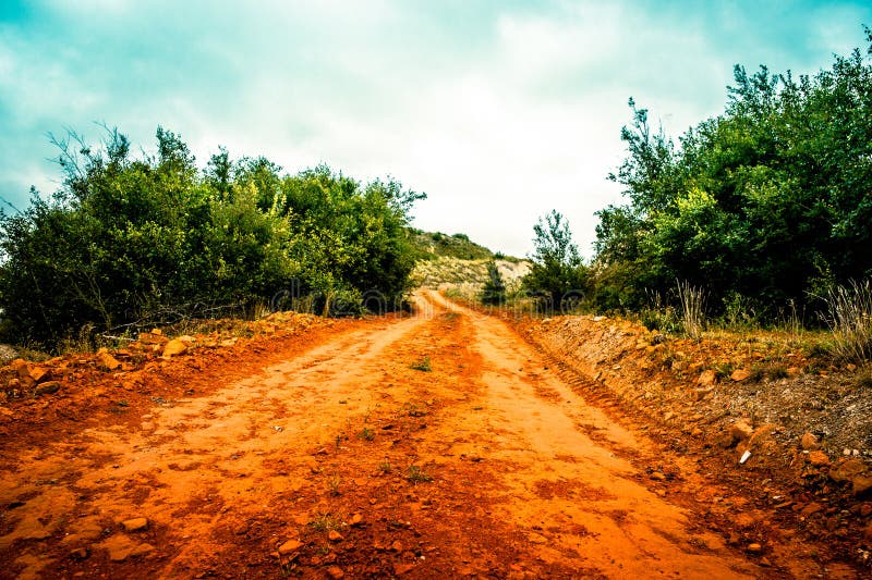 Orange road stock photo. Image of field, morning, rural - 34468330