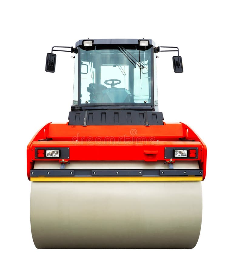 Orange road roller stock image. Image of heavy, hydraulic - 9966837