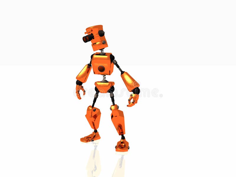 Orange robot stock illustration. Illustration of mechanical - 9469735